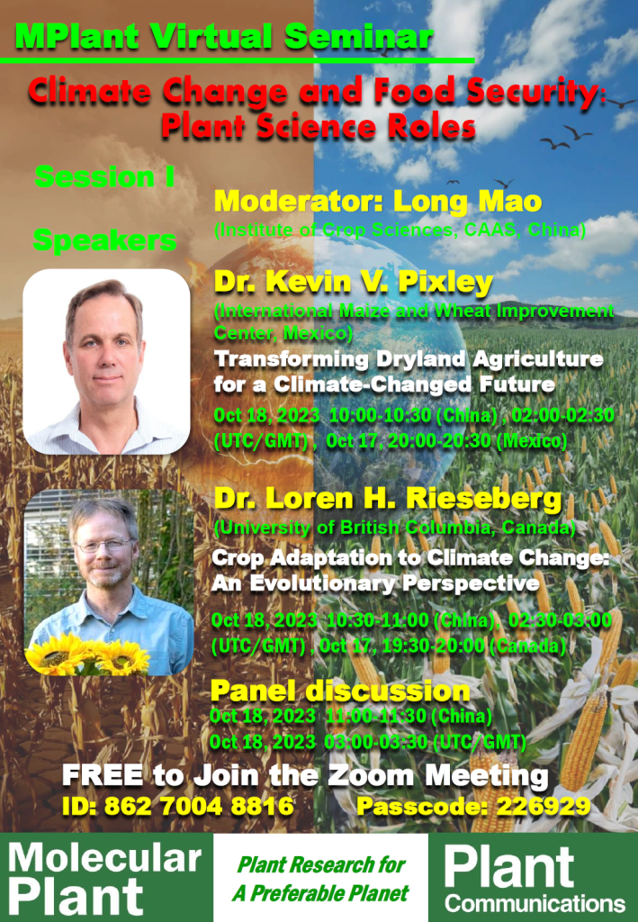 Climate Change and Food Security: Plant Science Roles Virtual Seminar ...